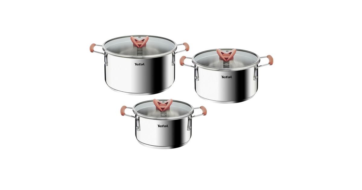 Set 6 piese Opti’Space, cratite si oale inductie inox Tefal