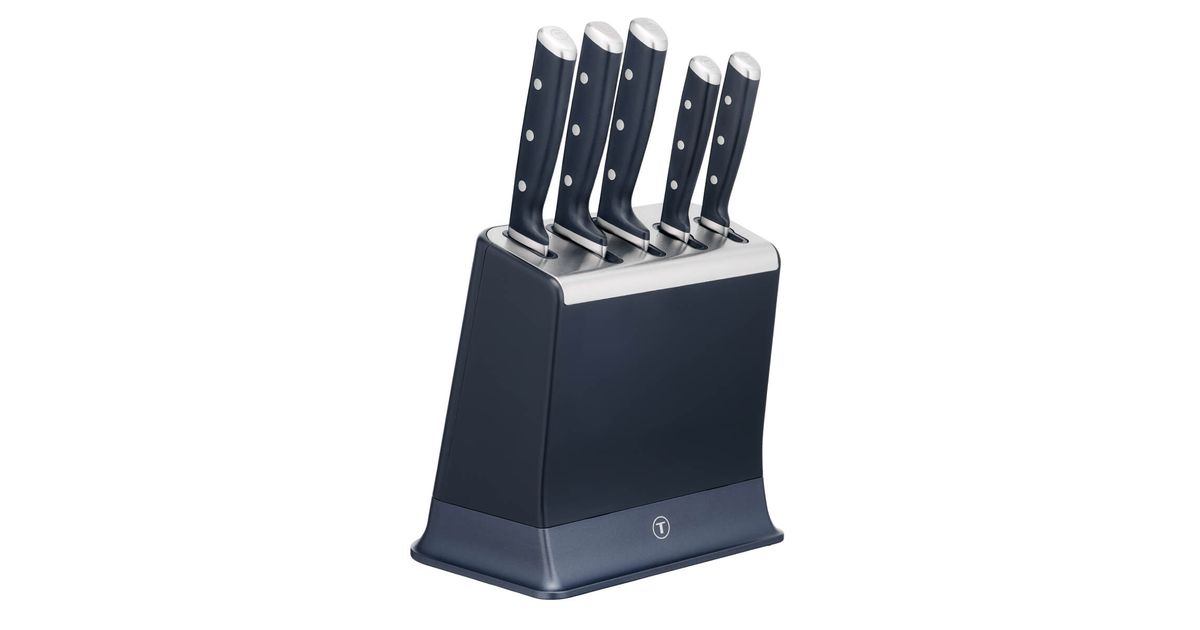 Set de 5 cuțite & suport Tefal EverSharp Pro K297S644